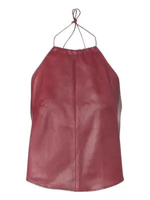 Stouls Rosie Open-back Leather Top - Red