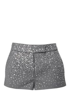 Alex Perry Low-rise Crystal-embellished Micro Shorts - Grey