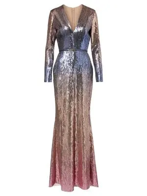 Elie Saab Ombré Sequined Gown - Multicoloured