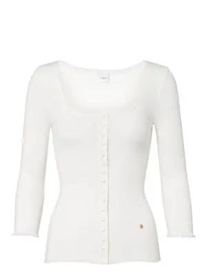 Chloé Lace-trimmed Ribbed-knit Cotton Cardigan - White