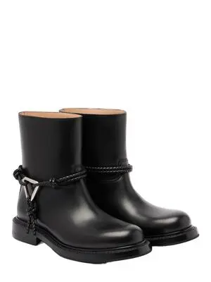 Bottega Veneta Leather Ankle Boots - Black