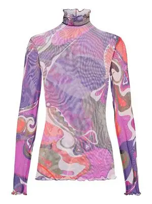 Emilio Pucci Orchidee Tulle Top - Multicoloured