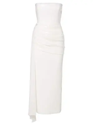 Alex Perry Bridal Strapless Sequin Gown - White