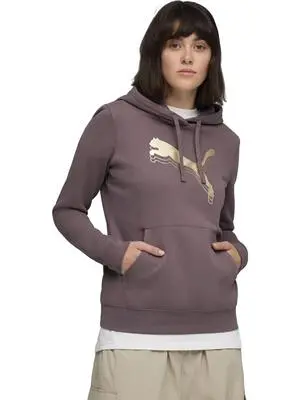 PUMA Metallic Logo Hoodie Purple
