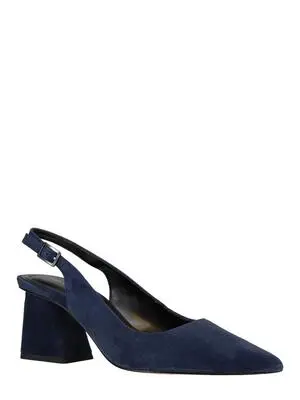 Pelle Moda Florin Pointed Toe Slingback Pumps - Midnight