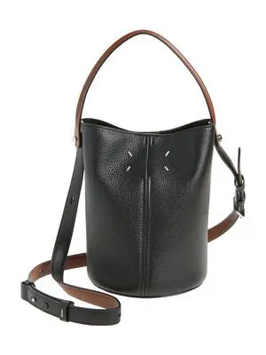 MAISON MARGIELA Leather Bucket Bag - Black/chestnut/black