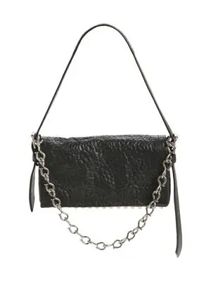 Alexander Wang Slim Ricco Crushed Leather Shoulder Bag - Black