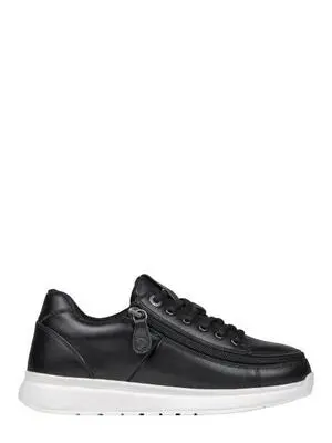 BILLY FOOTWEAR Comfort Plush Zip Around Sneaker - Black Leather