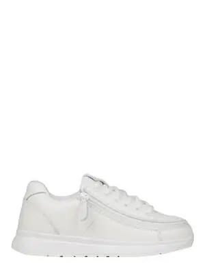 BILLY FOOTWEAR Zip Around Leather Sneakers - White Leather