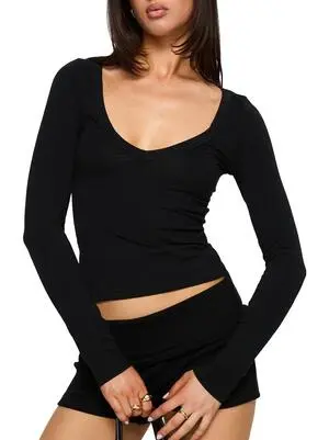 Princess Polly Count Me In Long Sleeve Top - Black