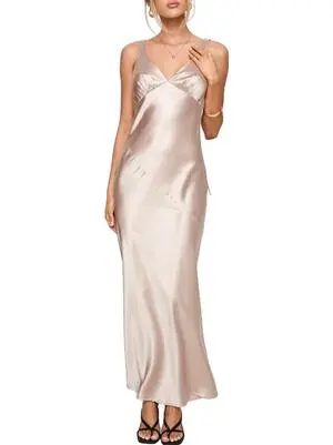 Princess Polly Northern Star Open Back Gown - Champagne