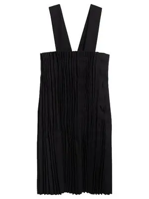 Comme Des Garçons Pleated Mixed Media Pinafore Dress - Black X Black