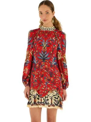 Farm Rio Printed Mini Dress - Winter Breeze Red