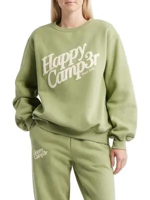 HAPPY CAMP3R Cotton Blend Logo Sweatshirt - Matcha