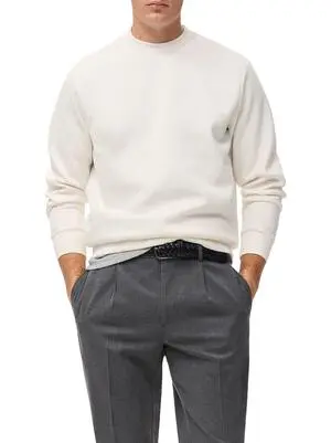 Mango Lightweight Crewneck Sweatshirt White