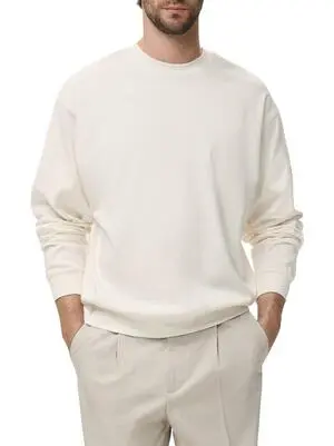 Mango Cotton Drop-shoulder Sweatshirt - Off White