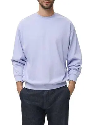 Mango Cotton Drop-shoulder Sweatshirt - Sky Blue