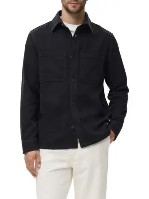 Mango Cotton Denim Overshirt Navy