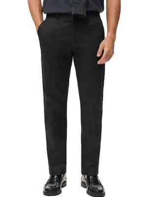 Mango Dublino Slim Fit Flat Front Stretch Stretch Chinos - Black