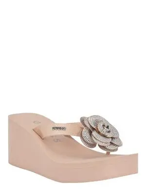 Guess Platform Wedge Sandal - Beige