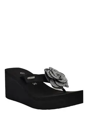 Guess Platform Wedge Sandal - Black