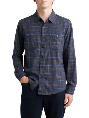 Ag Wayne Plaid Button-up Work Shirt - Navy Multi