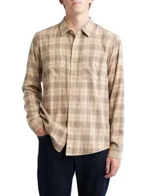 Ag Wayne Plaid Button-up Work Shirt Tan Multi