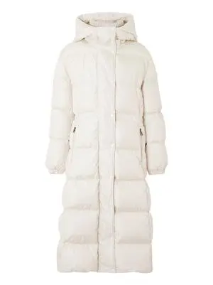 Moncler Chamer Hooded Quilted Shell Down Coat - White