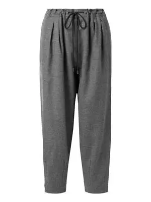 Maria Mcmanus Pleated Stretch-wool And Cashmere-blend Tweed Tapered Trousers - Gray