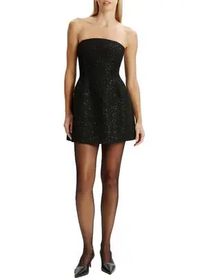 BARDOT Karoline Sequin Bouclé Strapless Minidress