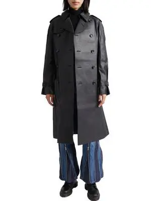 Junya Watanabe Leather Trench Coat - Black
