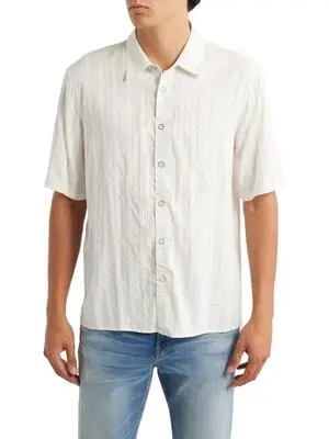 Rag & Bone Dalton Plaid Short Sleeve Button-up Shirt - Chalk