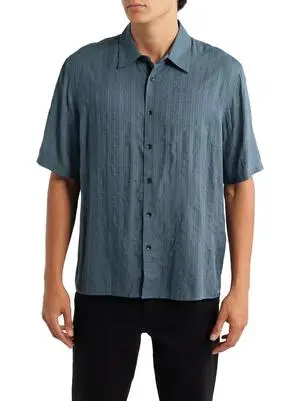 Rag & Bone Dalton Plaid Short Sleeve Button-up Shirt - Slate