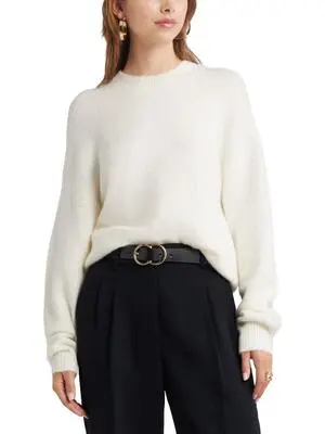 OPEN EDIT Cozy Crewneck Sweater White Whisper