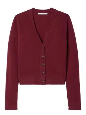 Maria Mcmanus Shrunken Wool And Cashmere-blend Cardigan - Burgundy