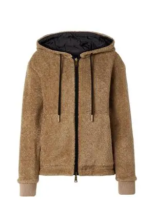 Moncler Reversible Fleece And Shell Zip-up Hoodie - Brown