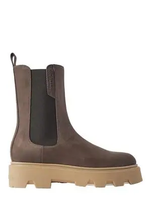 Moncler Aurea Suede Chelsea Boots - Brown