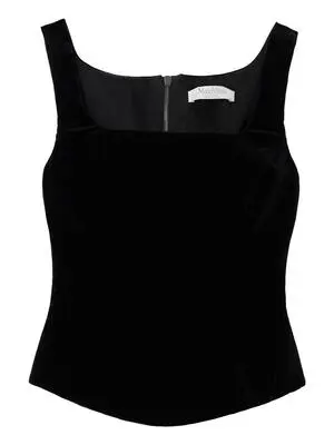 Max Mara Stretch-cotton Velvet Bustier - Black