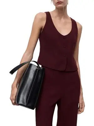 Mango Buttoned Vest - Maroon