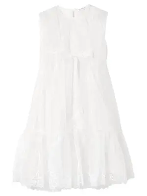 Cecilie Bahnsen Embroidered Bow-embellished Organza Mini Dress - White