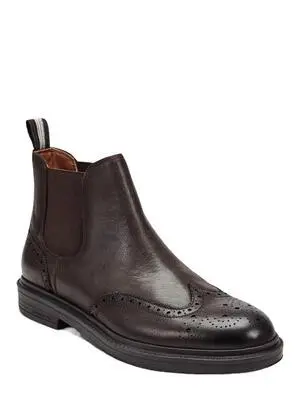 KENNETH COLE Frank Wingtip Chelsea Boot - Mocha/silver