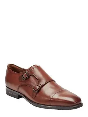 KENNETH COLE Charles Double Monk Strap Shoe - Cognac