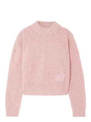 Cecilie Bahnsen Appliquéd Wool Sweater - Pastel Pink
