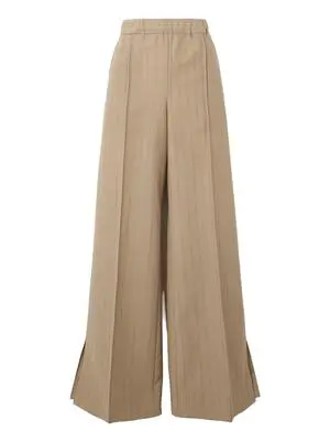 JIL SANDER Pinstriped Wool And Mohair-blend Straight-leg Pants - Neutrals