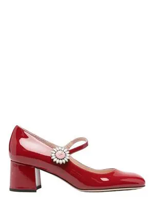Valentino Garavani Patent Leather Mary Jane Pumps - Red