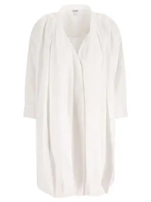 Loewe Cotton Draped Dress - White