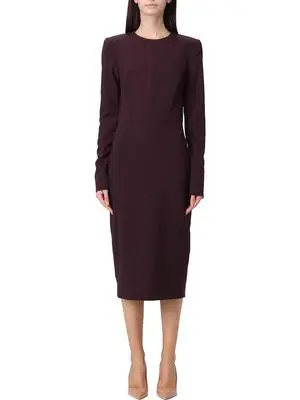 Victoria Beckham Long Sleeve Dress - Mahogany