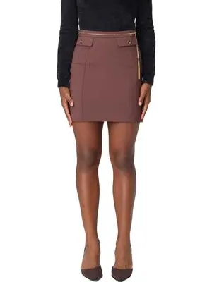 Elisabetta Franchi Plain Mini Skirt - Coffee