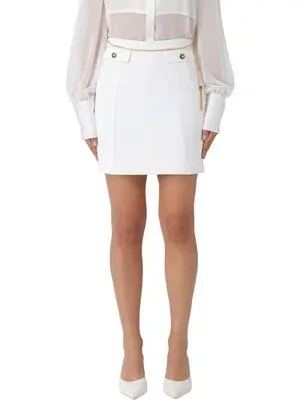 Elisabetta Franchi Plain Mini Skirt - Ivory