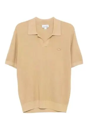 Lacoste Logo-embroidered T-shirt - Neutrals